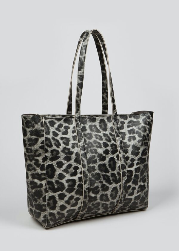Matalan Black Leopard Print Tote Bag - OGalax