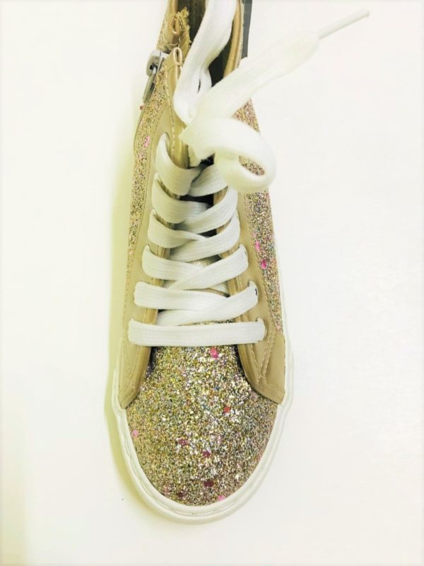 Primark Gold Glitter Star Lace Up Trainer Shoes - OGalax