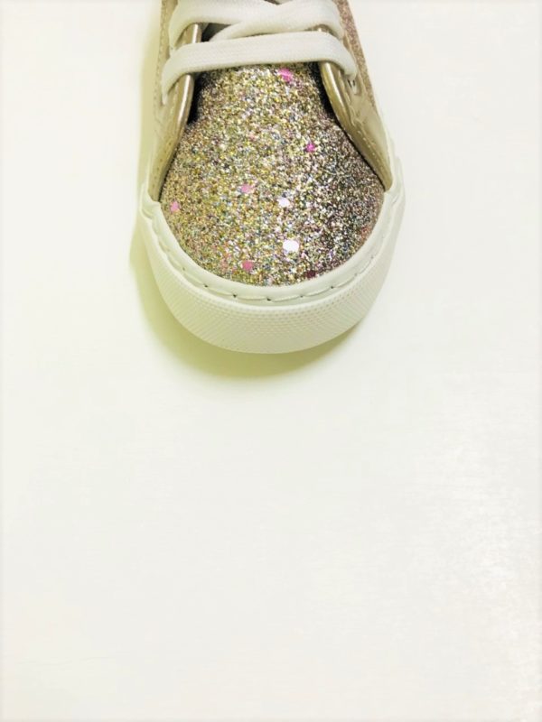 Primark Gold Glitter Star Lace Up Trainer Shoes - OGalax